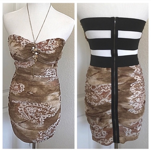 Dresses | Halter Bodycon Dress With Back Cutouts Size Small | Poshmark